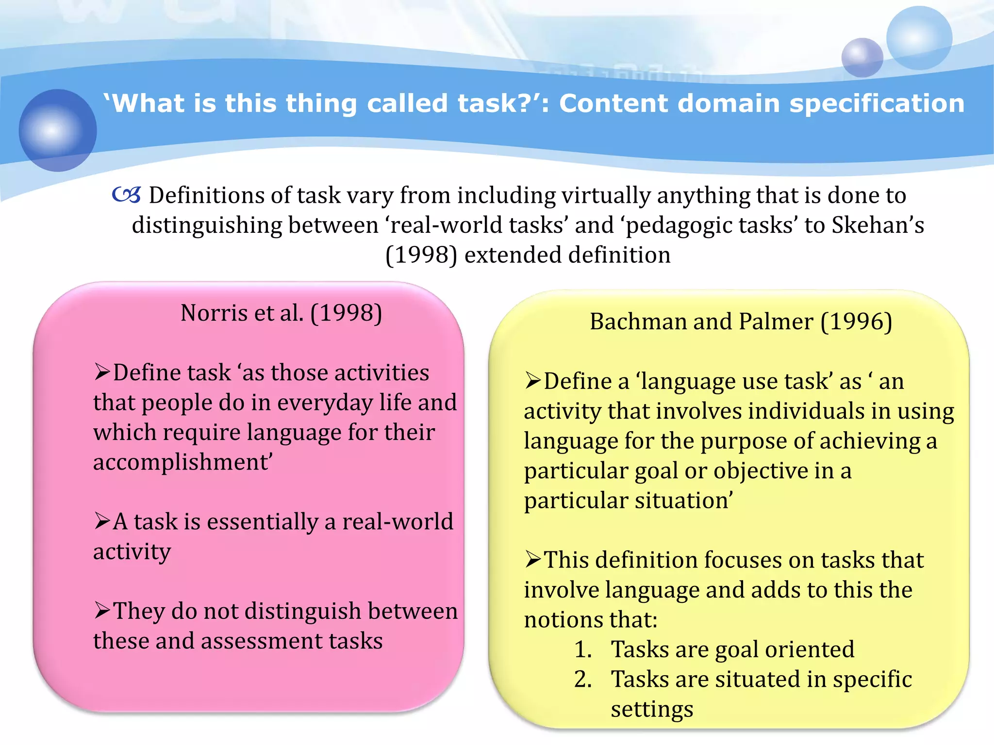 Some Reflections on Task-based Language Performance Assessment | PDF