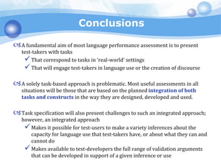 Some Reflections on Task-based Language Performance Assessment | PPT