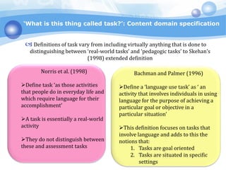 Some Reflections on Task-based Language Performance Assessment | PPT
