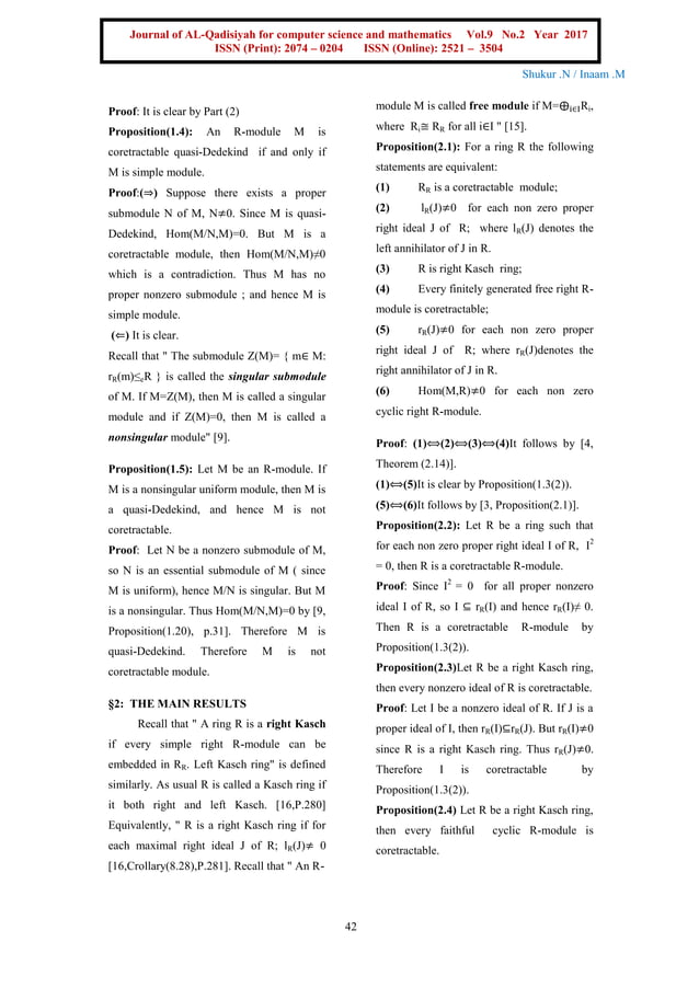 Some results about coretractable modules | PDF | Programming Languages | Computing