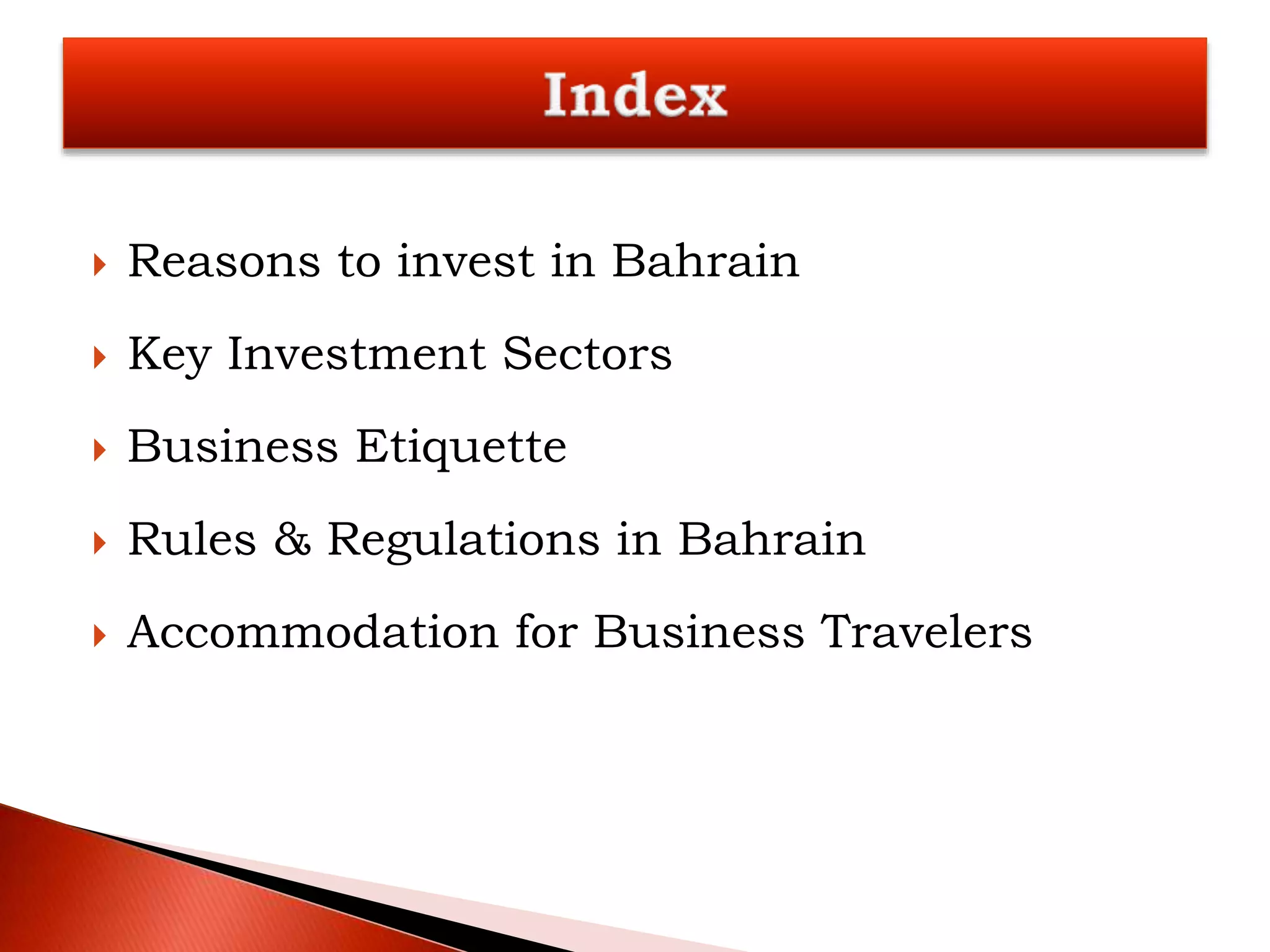 Business Friendly Bahrain | PPTX | Business | Business and Finance