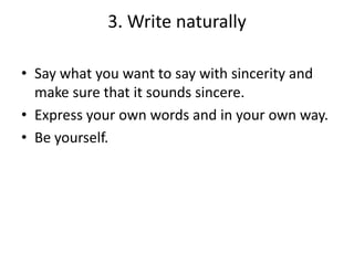 Some rules of good writing | PPTX