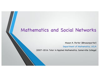 Mathematical Measurement Social Network