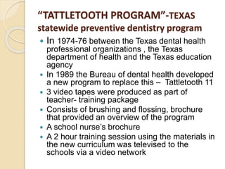 Some school oral health programs | PPTX