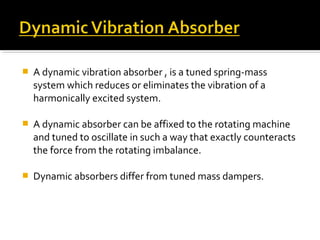 vibration control on machine seminar ppt | PPT