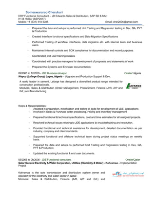 Somesh sales & distribution functional cv | PDF