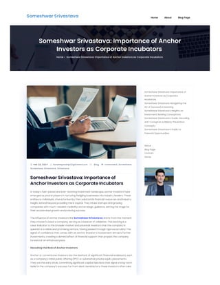 Someshwar Srivastava: Importance of Anchor Investors as Corporate Incubators | PDF | Stocks and ...