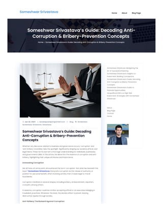 Someshwar Srivastava’s Guide: Decoding Anti-Corruption & Bribery-Prevention Concepts | PDF ...