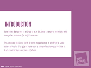 Some Signs Of A Controlling Behaviour | PDF