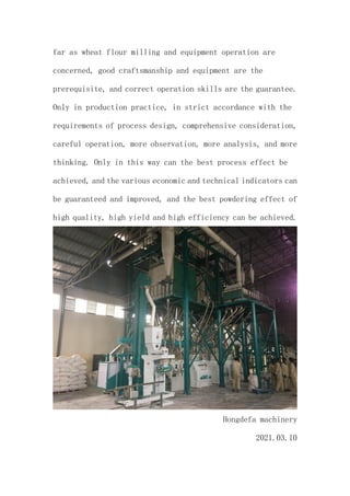 Some simple operation of wheat flour milling | PDF