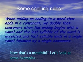 Some Spelling Rules | PPT