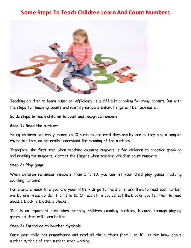 Some steps to teach children learn and count numbers
