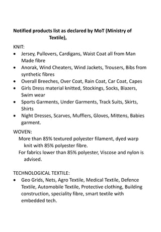 some takeaway of PLI scheme of GOVT for textile.pptx