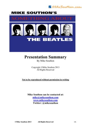 Something about the beatles delegate handout | PDF