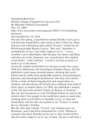 Something BorrowedShould a charge of plagiarism ruin your life.docx