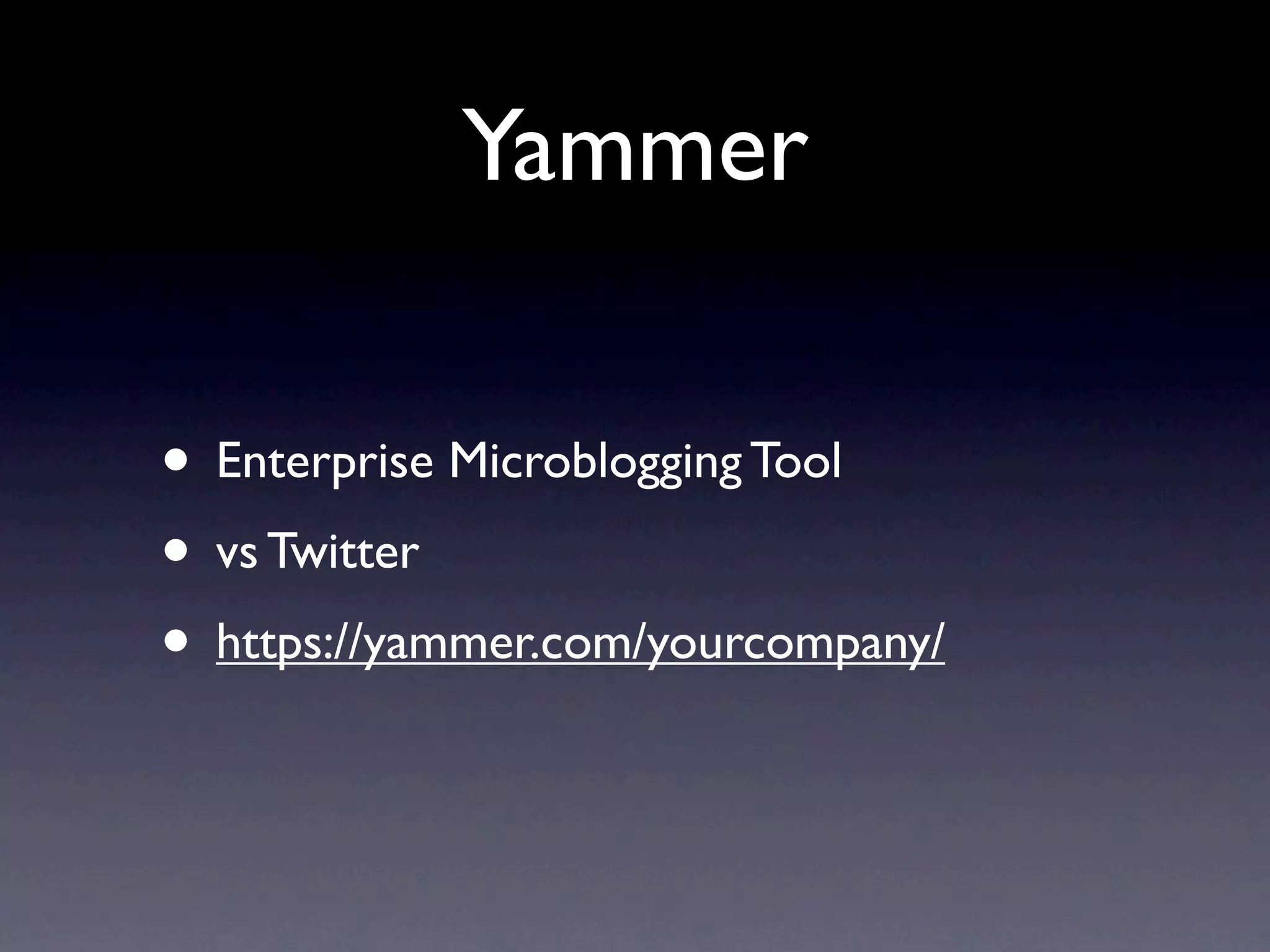 Something with yammer API | KEY | Internet | Computing