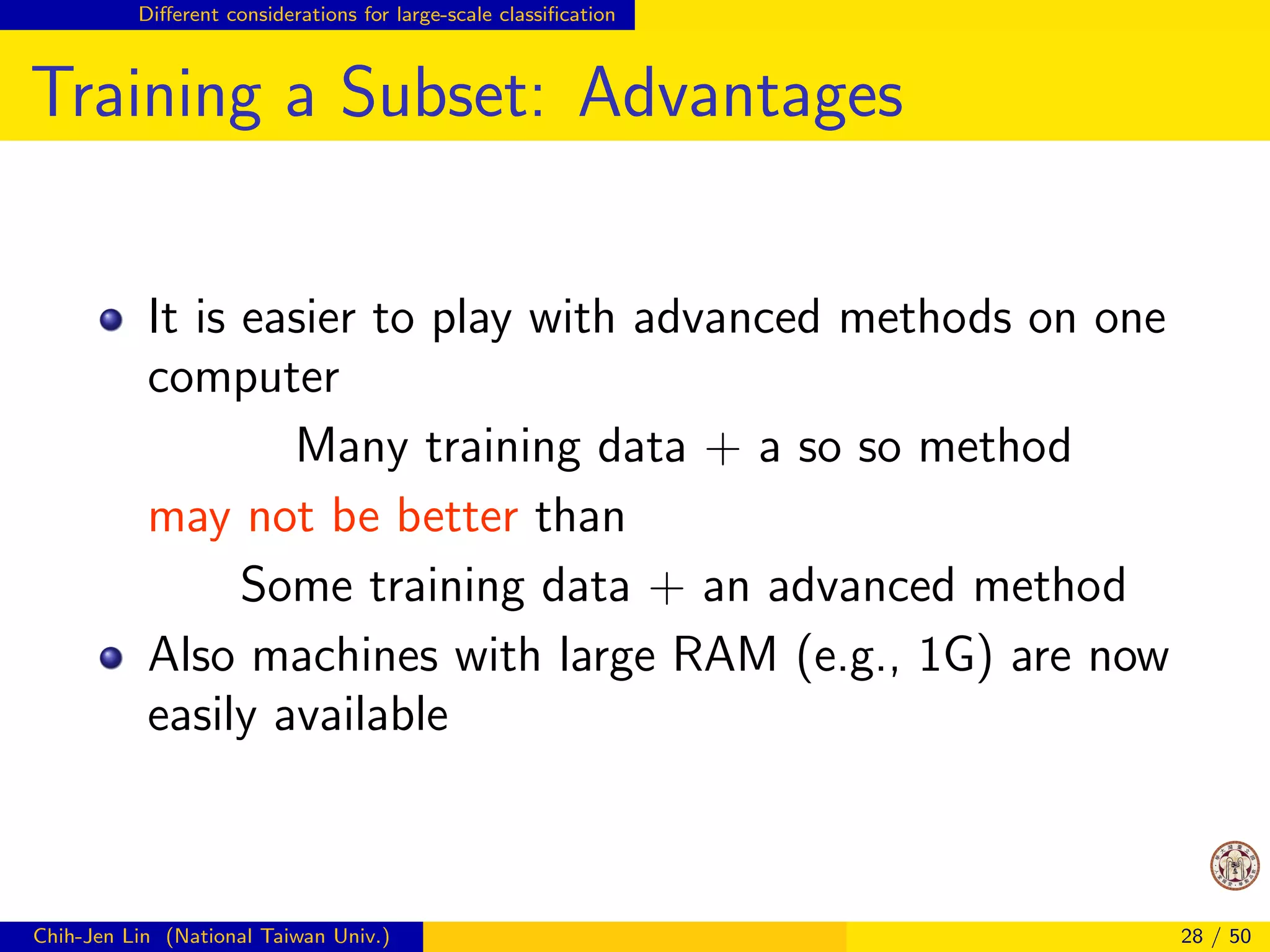 Some Thoughts On Large Scale Data Classification Ppt