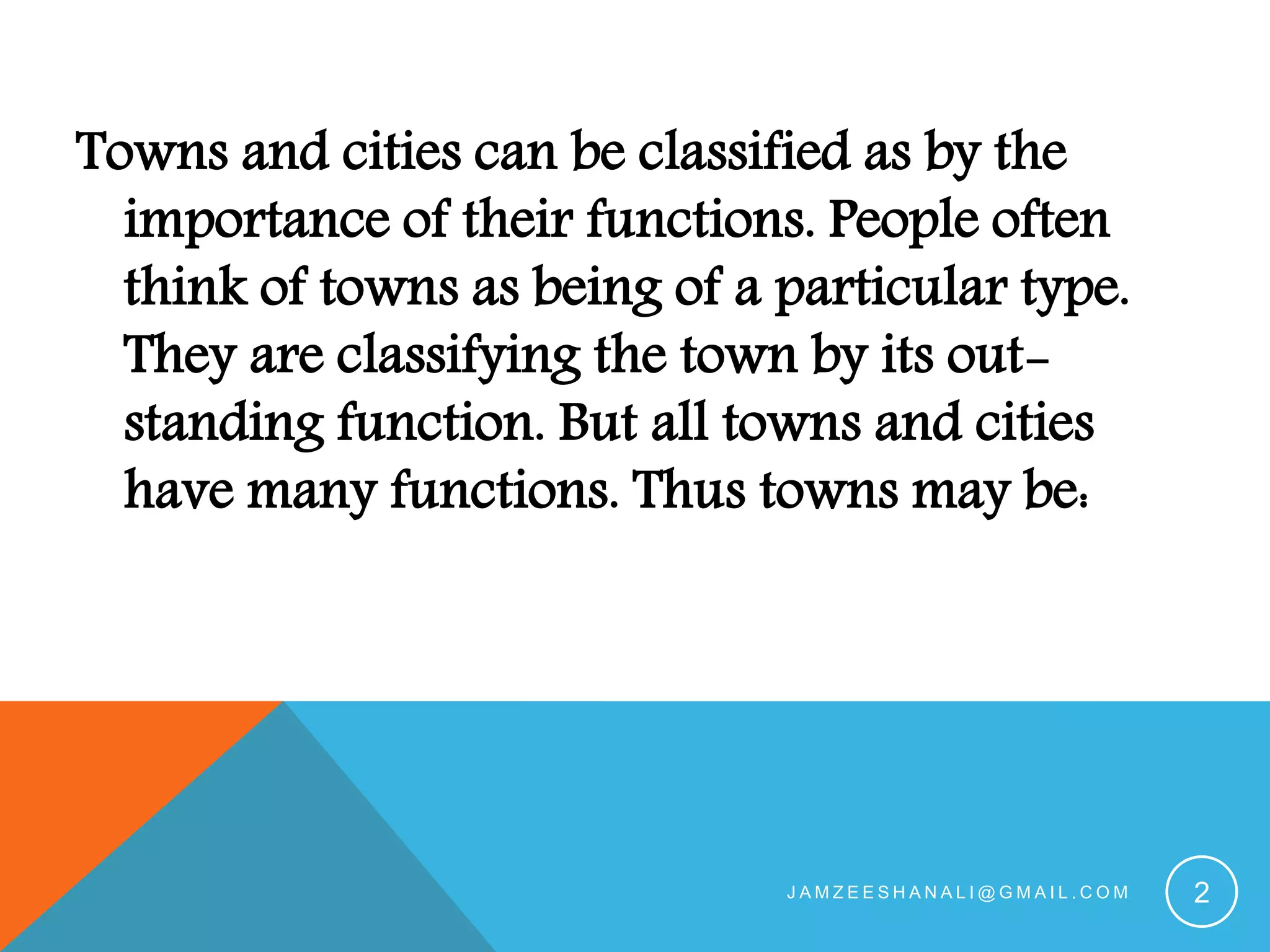Some types of towns and cities | PPTX