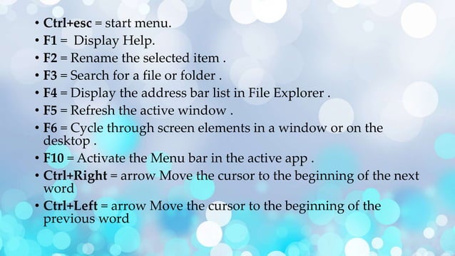 uncommon shortcuts in windows | PPTX | Operating Systems | Computer ...