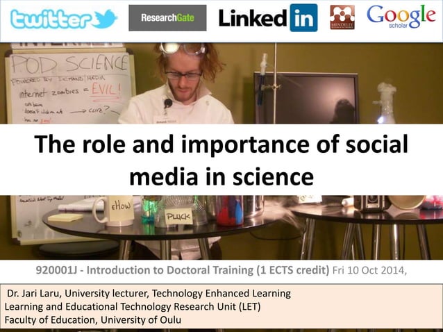 The role and importance of social media in science | PPTX | Social ...