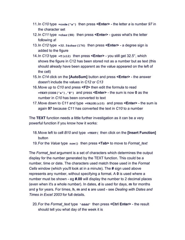 functions_in_microsoft_excel_2003 | PDF