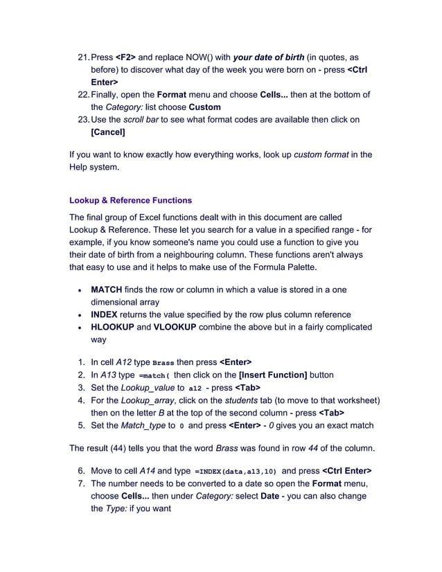 functions_in_microsoft_excel_2003 | PDF