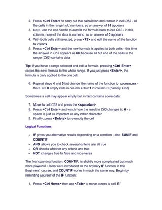 functions_in_microsoft_excel_2003 | PDF