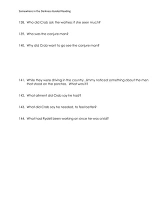 Somewhere in the darkness guided reading questions | DOCX