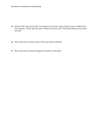 Somewhere in the darkness guided reading questions | DOCX