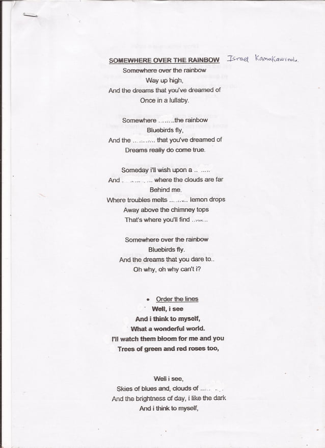 Somewhere over the rainbow | PDF