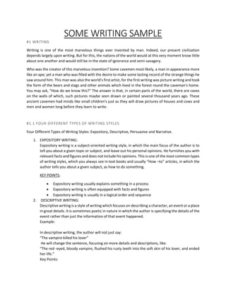 Different Writing Styles Examples