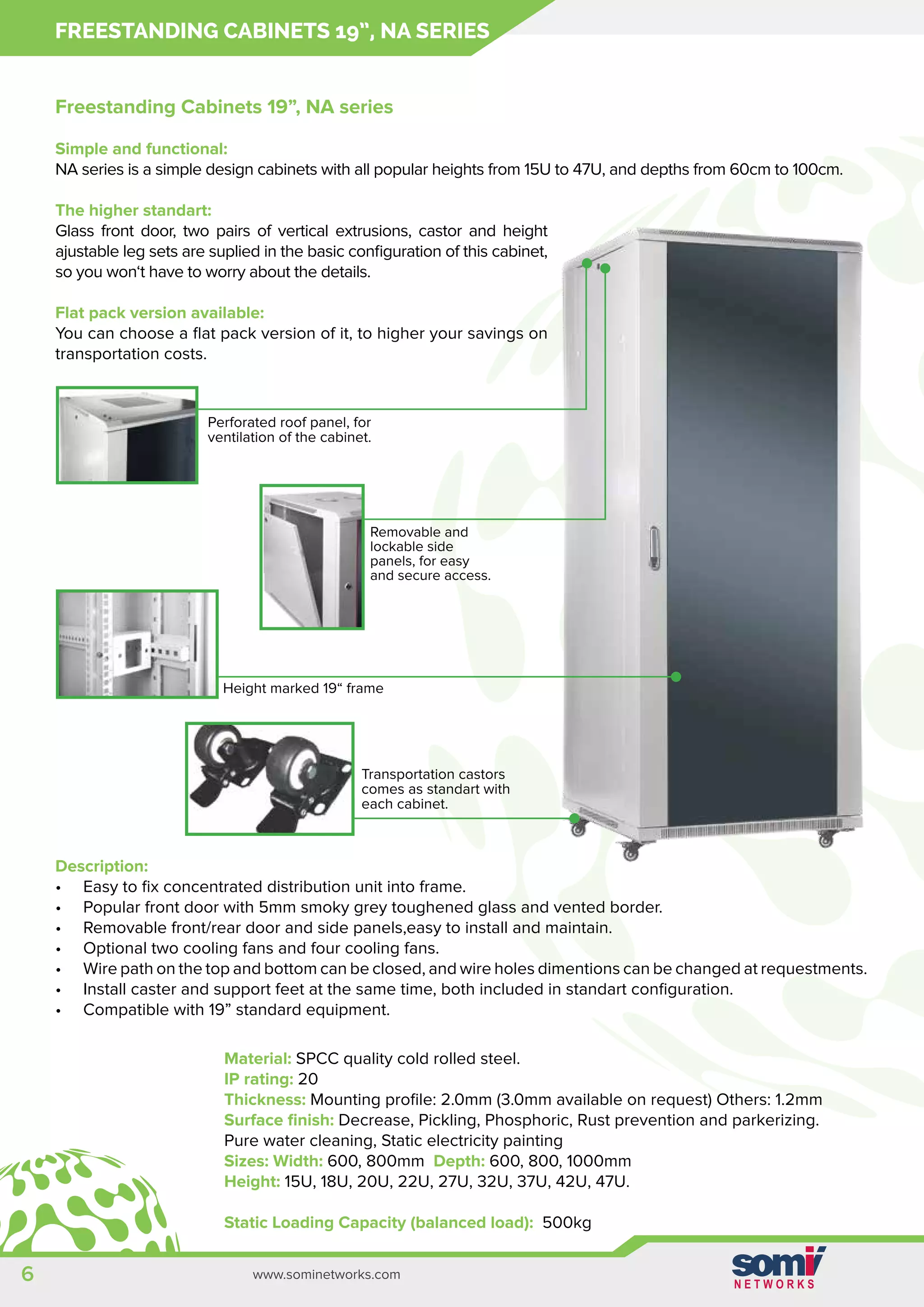 Network and server cabinets, PDU and other 19" accessories | PDF