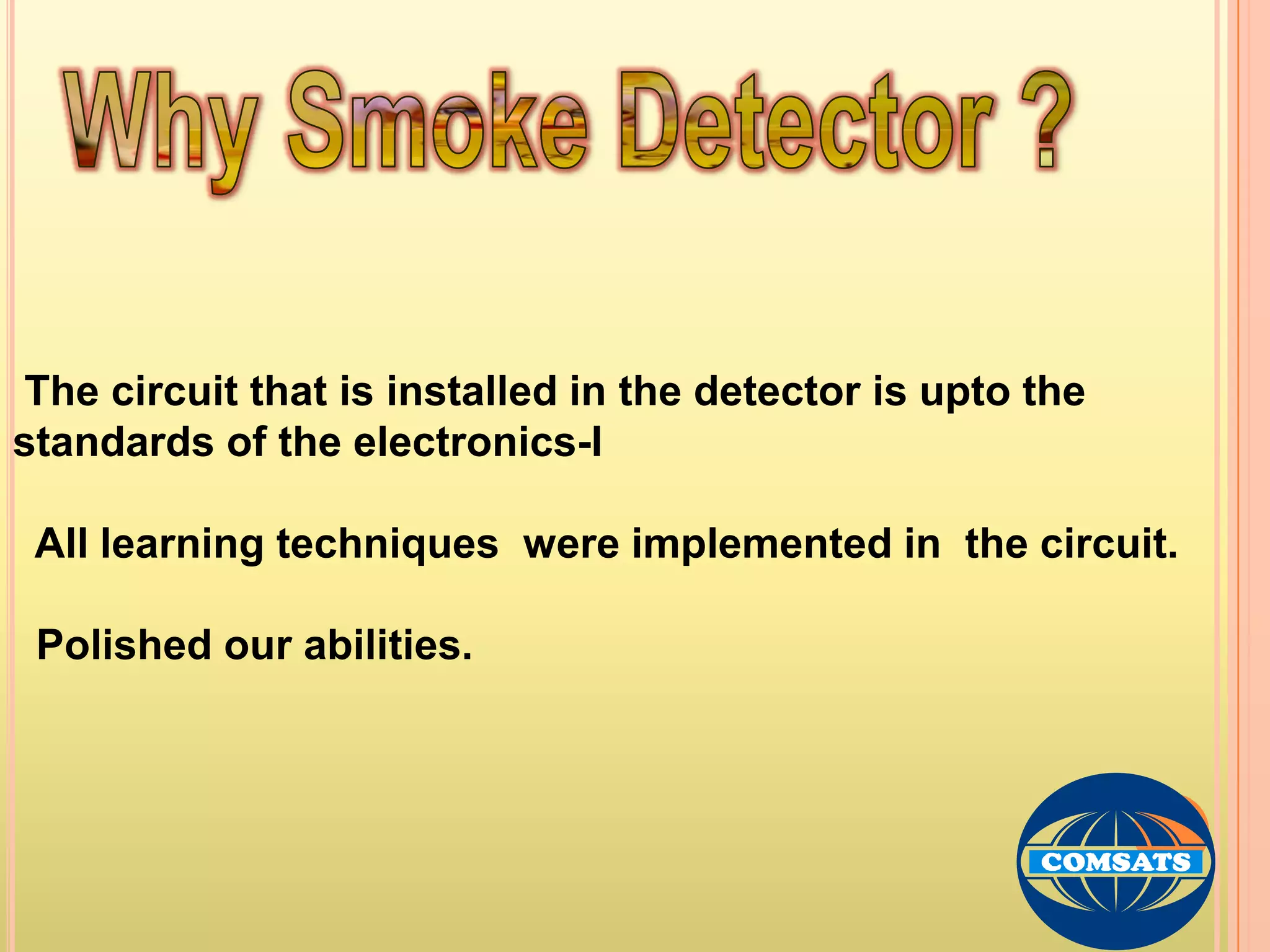 Somke detector project presentation | PPTX