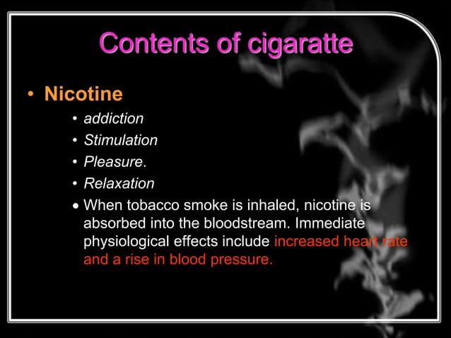 Somking dangers and contents | PPTX | Infertility | Reproductive Health