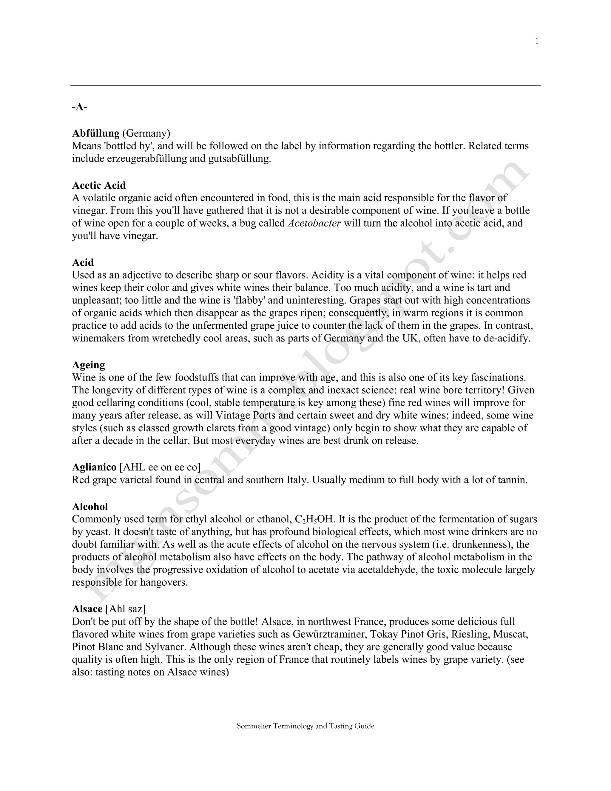 Wine Industry Glossary | PDF