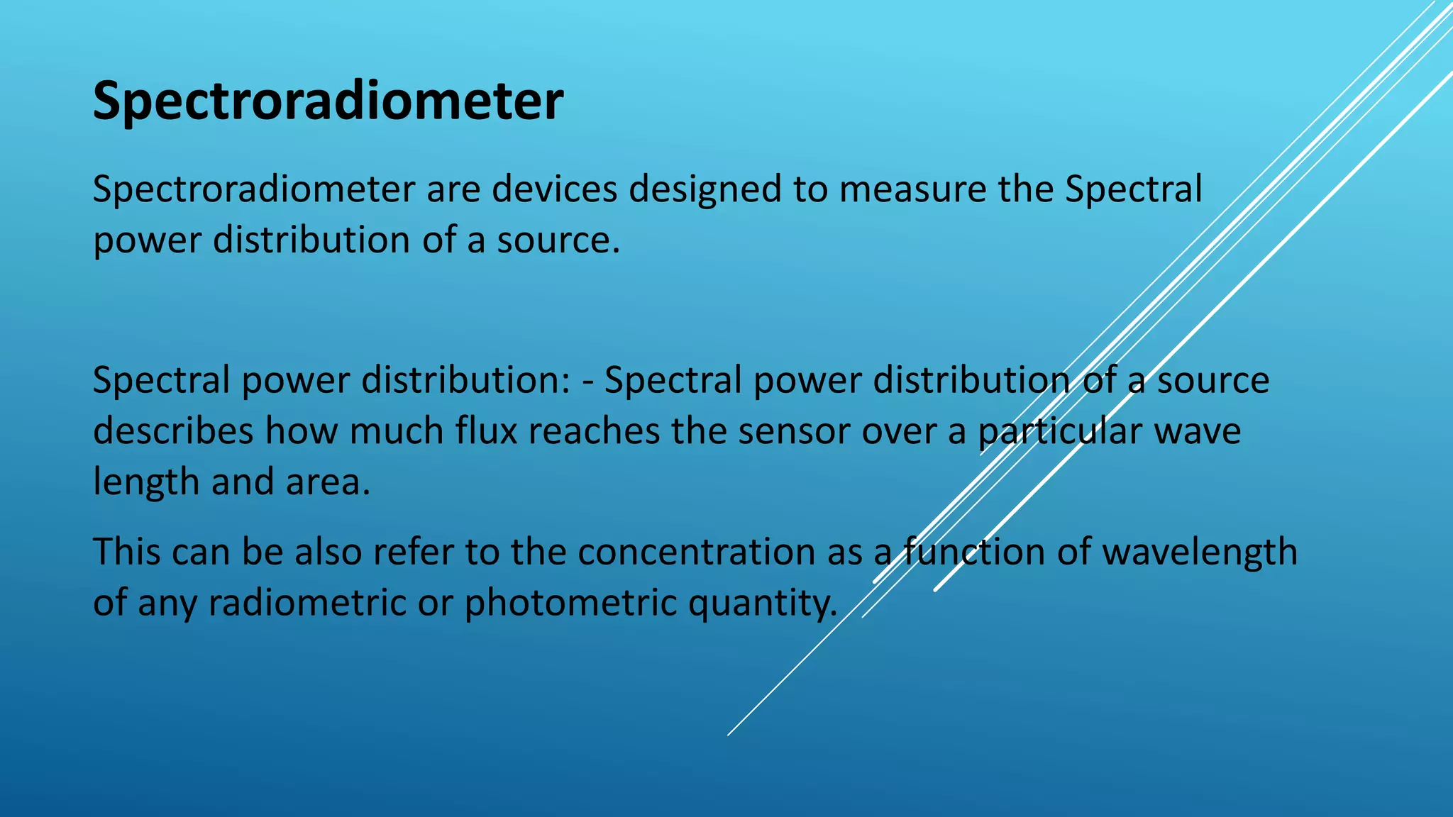 Introduction to spectroradiometer | PDF