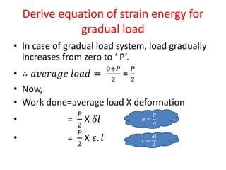 STRAIN ENERGY CONCEPT STRENGTH OF MATERIAL | PPTX