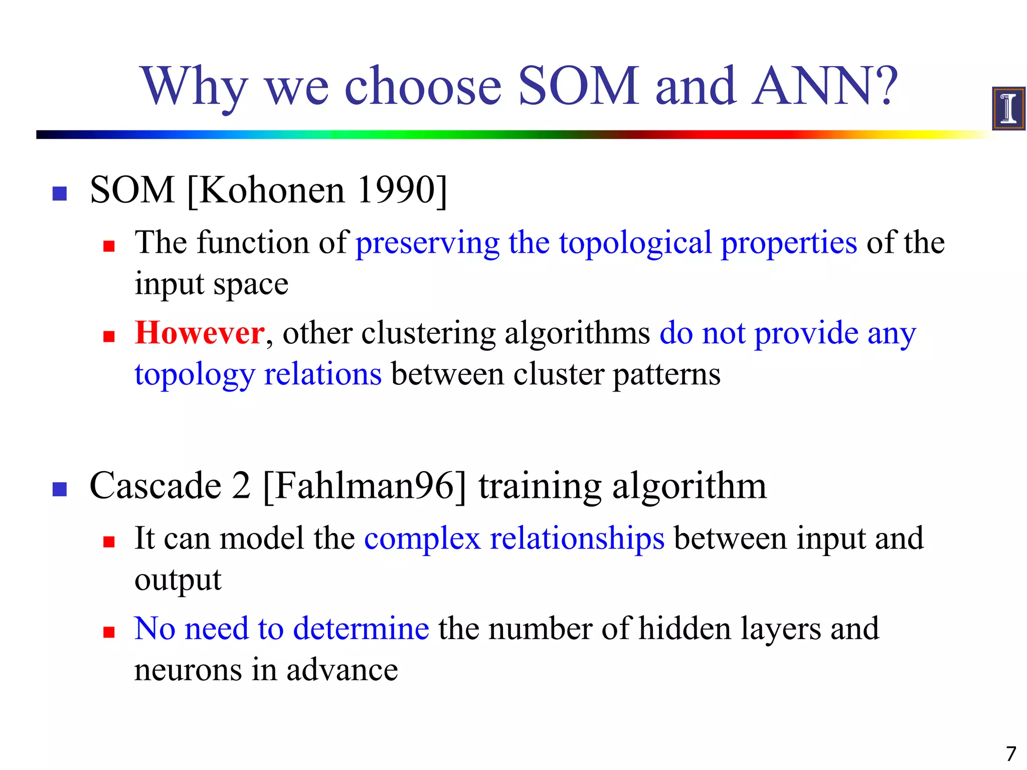Self Organizing Feature Map(SOM), Topographic Product, Cascade 2 ...