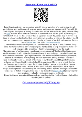 So Much To Tell You Essay | PDF