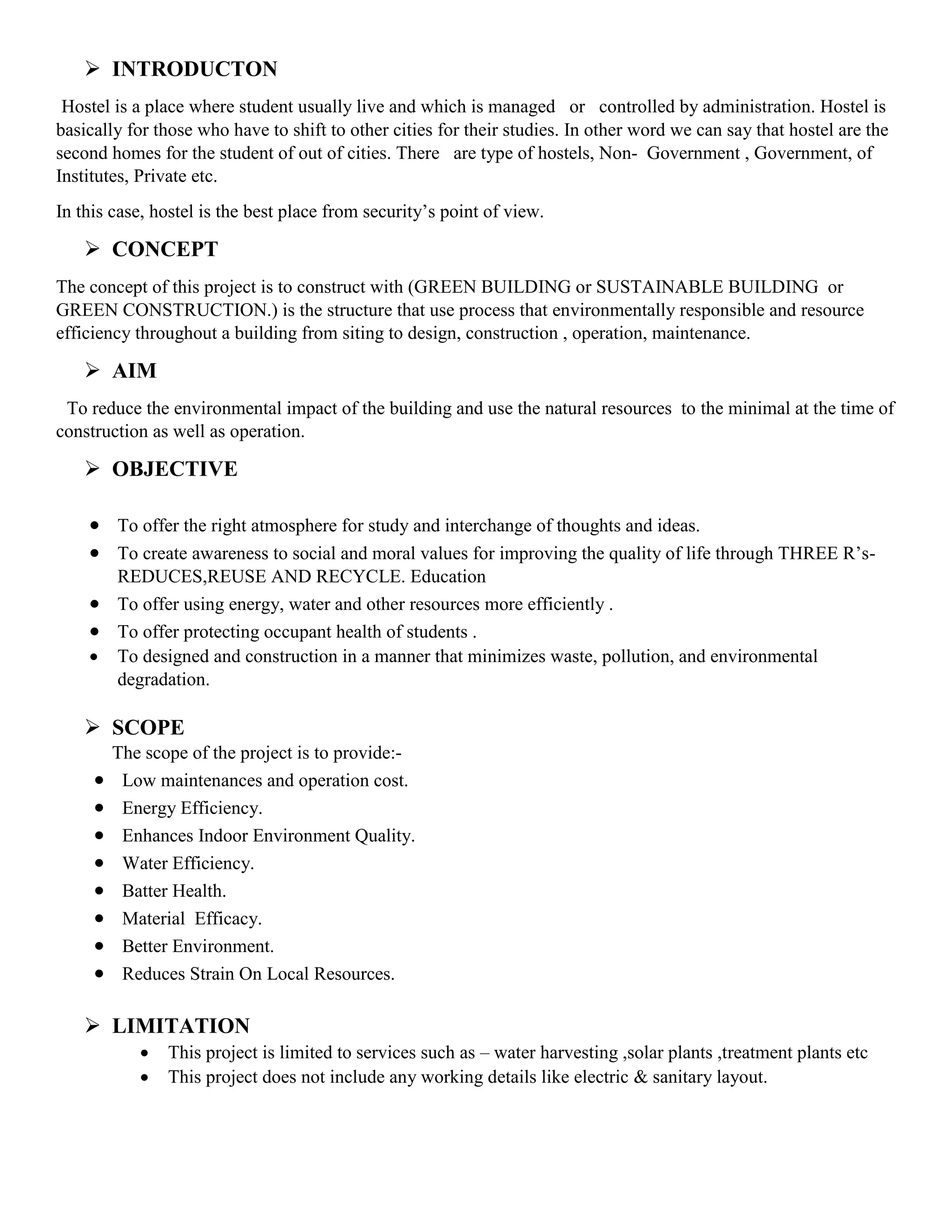 SUSTANAILBE HOSTEL DESIGN | PDF