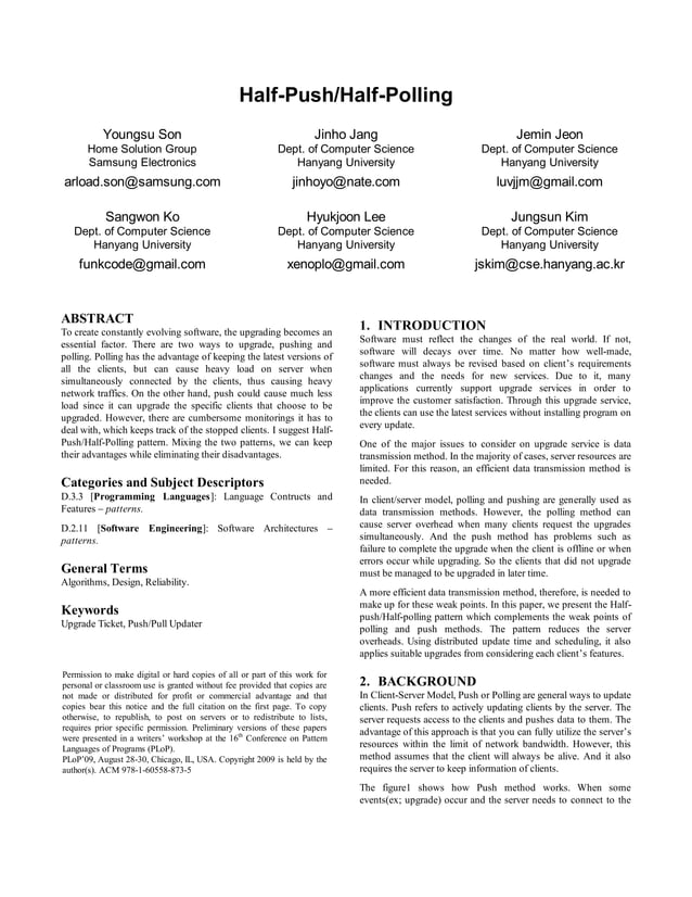 Half-Push/Half-Polling | PDF