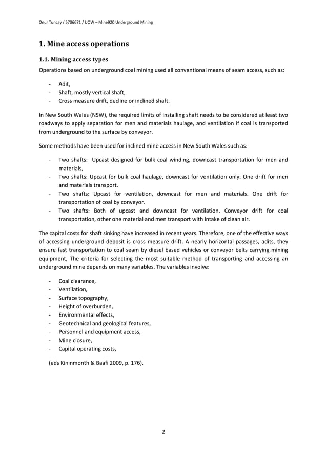 Underground Coal Mining Study | PDF | Geology | Science