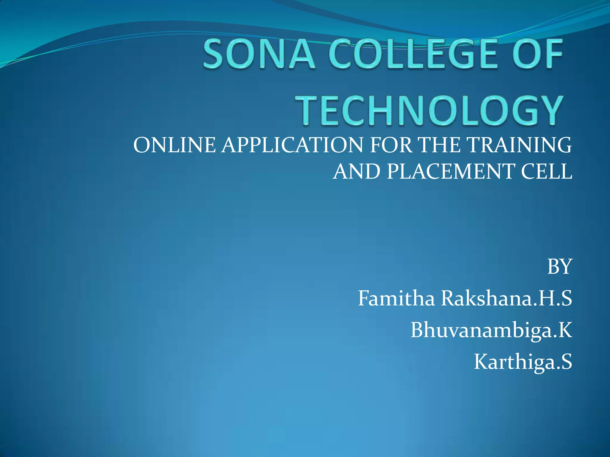 Sona college of technology | PPT