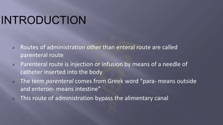 Parental Route of Drug Administration by Sonal Patel | PPT