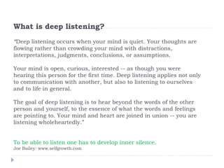 Sonali Ojha -- Deep Listening Method | PPT