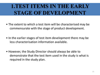 test item characterization of regulatory of toxicological studies | PPTX