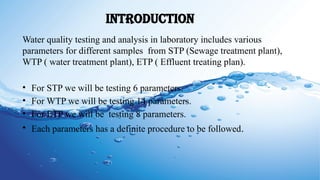 Water testing related to various parameters | PPTX