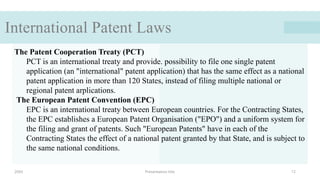 Patent - Indian and International Patent Law | PPTX