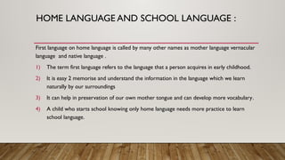 Language across curriculum B.Ed 2 year PPT | PPTX
