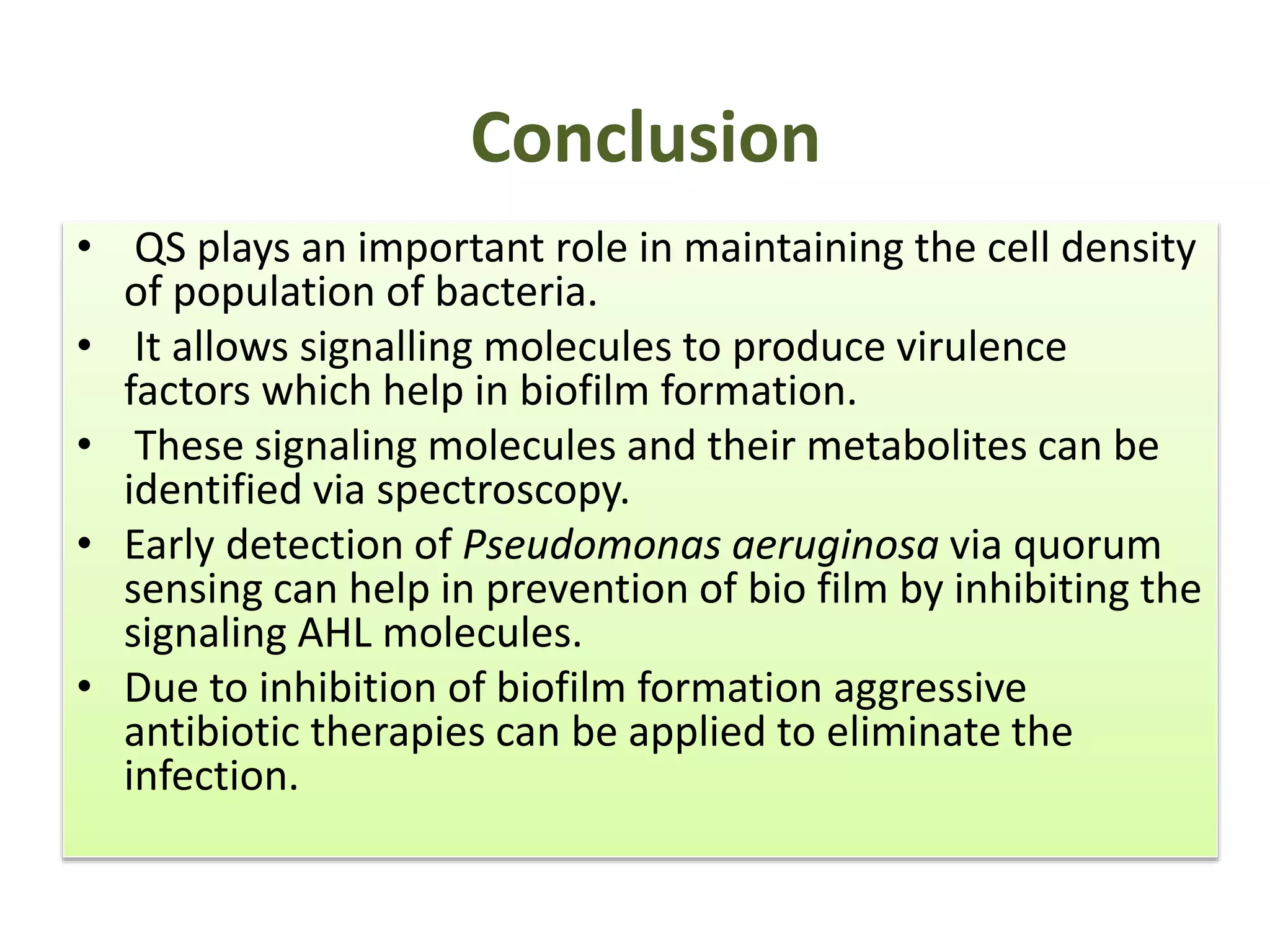 Quorum Sensing in detection of Pseudomonas aeuroginosa biofilms in cystic fibrosis | PPTX | Lung ...